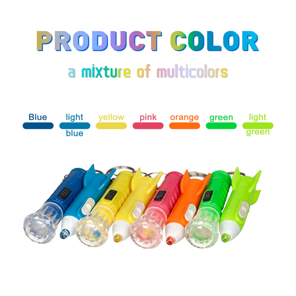 PROLOSO 100PCS Mini Flashlights for Camping Hiking Cute Rocket Torch K