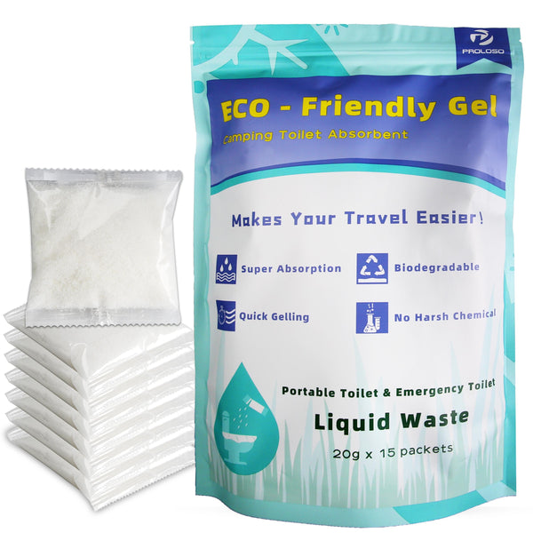 PROLOSO Liquid Waste Gelling and Deodorizing Poop Powder Gel Porta Pot